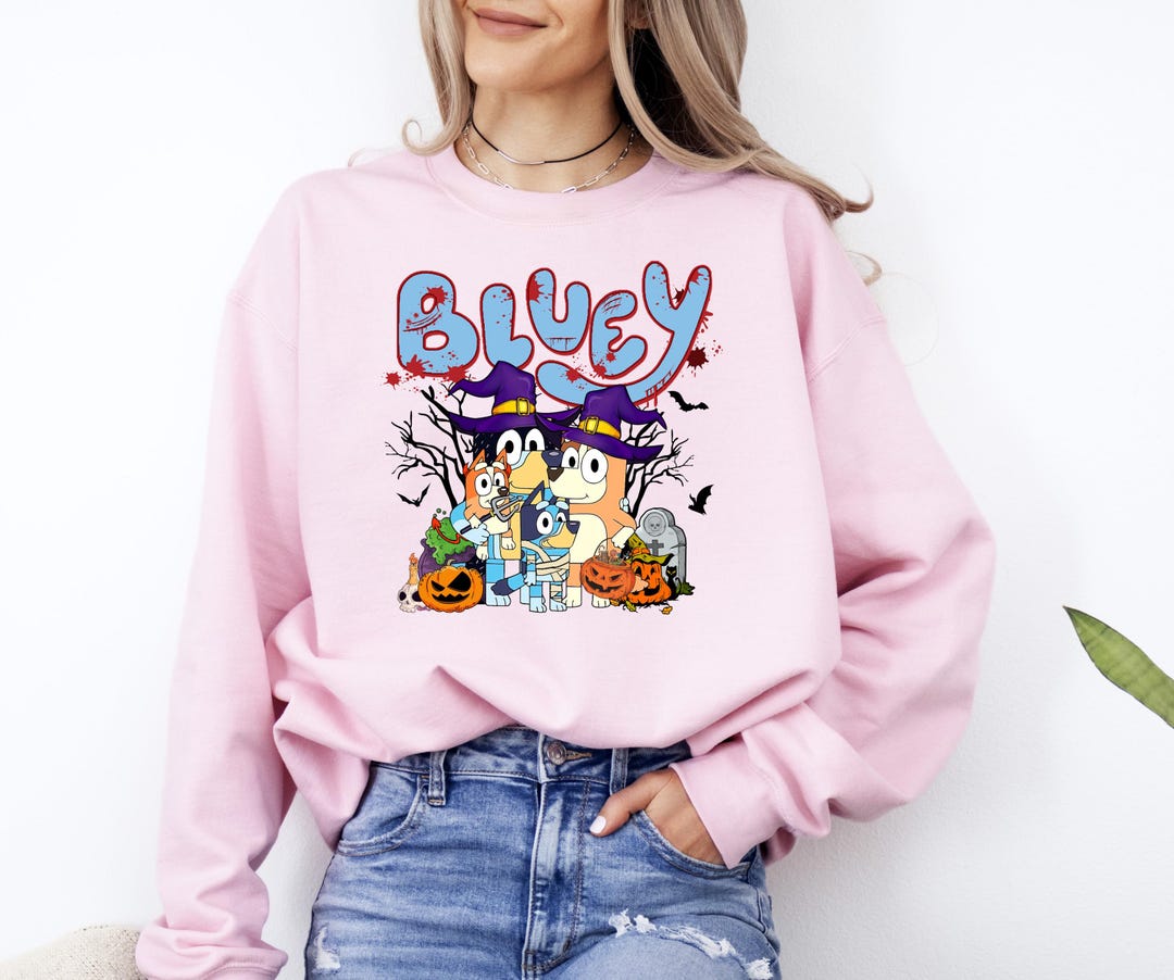 Bluey Bandit Halloween Sweatshirt, Bluey Trick or Treat Sweatshirt ...