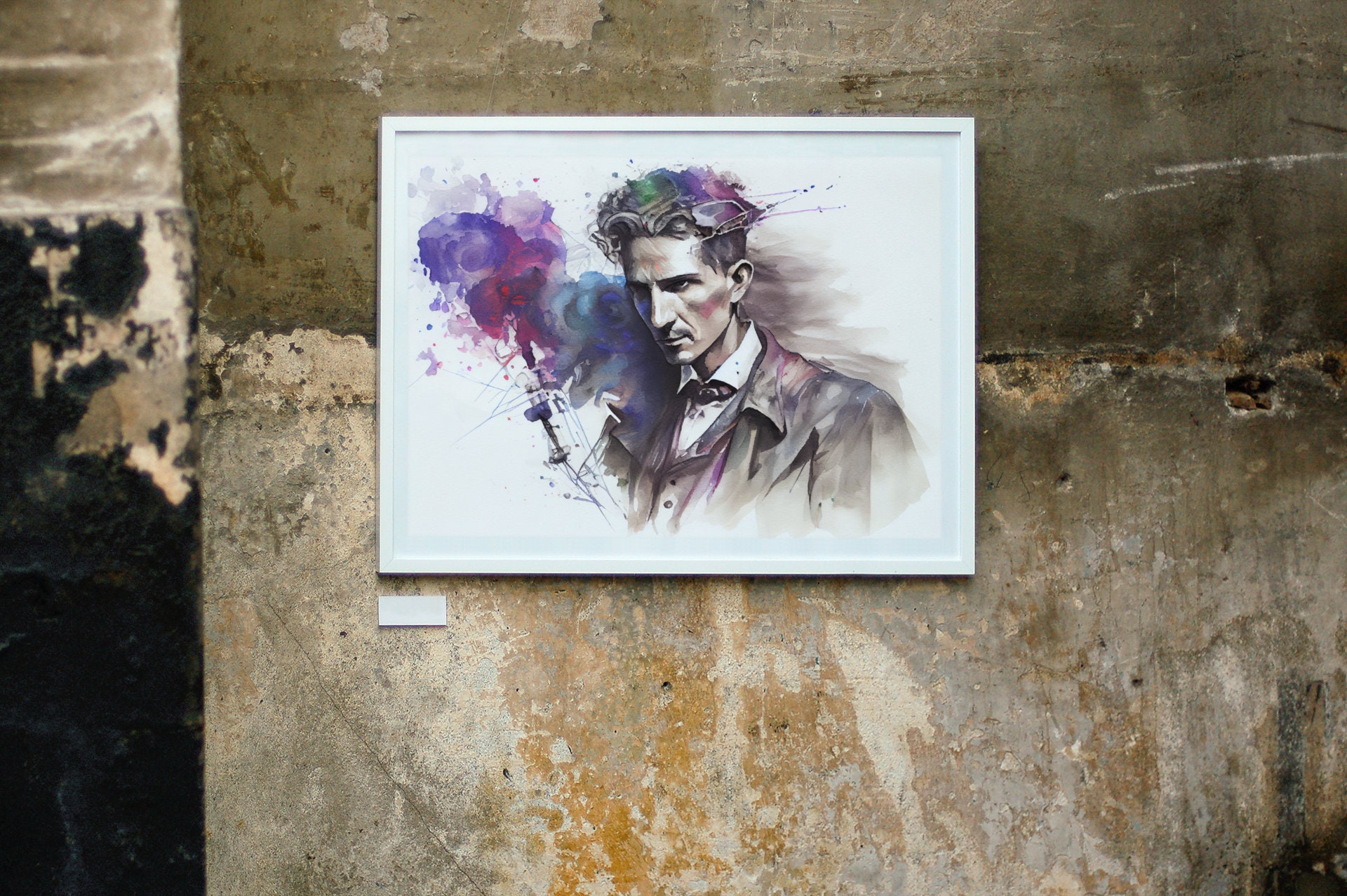 Watercolor Digital Printable Wall Art "genius! the Real Tesla" Series ...