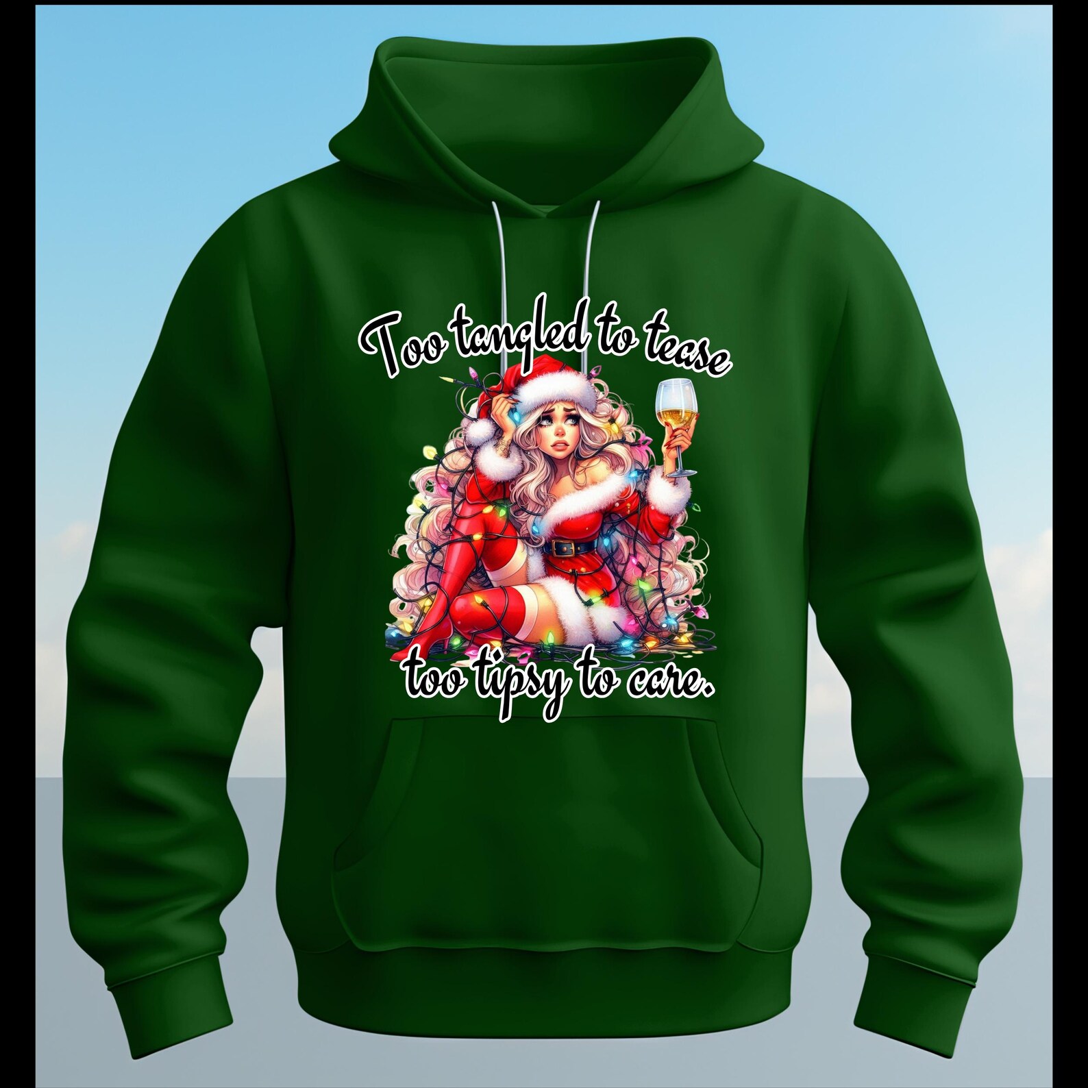 Too Tangled to Tease – Tipsy Santa PNG or T-shirt for Christmas - Etsy