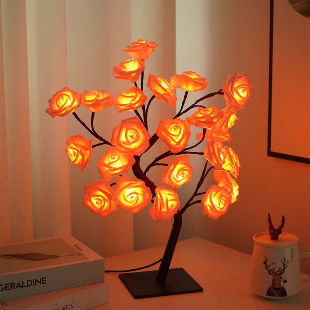 LED Rose Flower Tree Lights USB Table Lamp Fairy Maple Leaf - Etsy