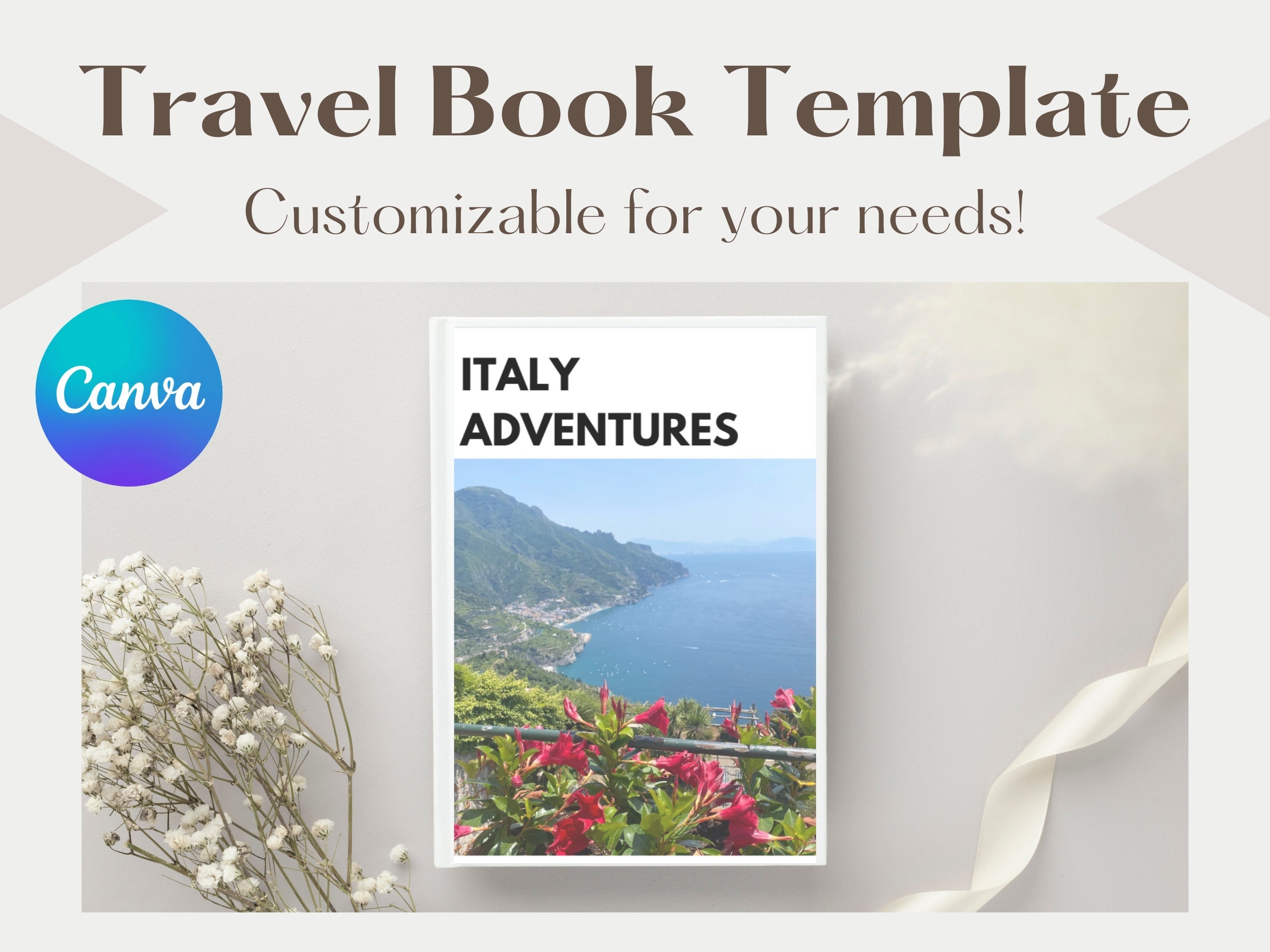 Travel Photo Book Template Coffee Table Book Travel Memory Book Canva ...