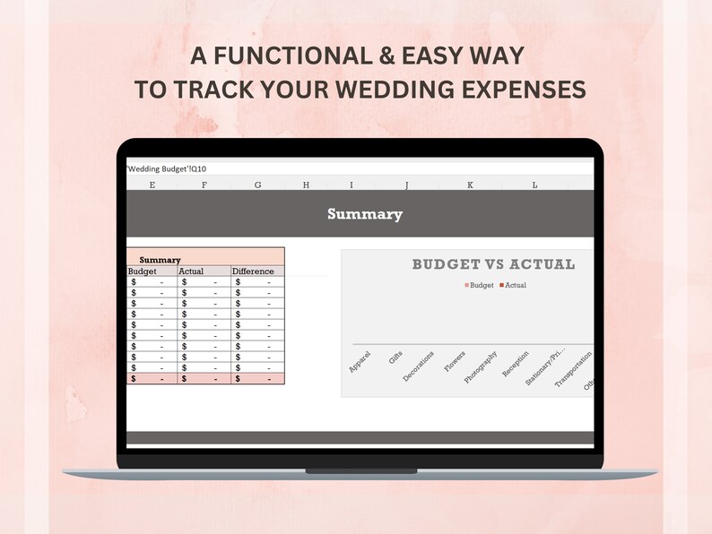 Deluxe Wedding Budget | Excel Spreadsheet | Wedding Budget | Wedding ...