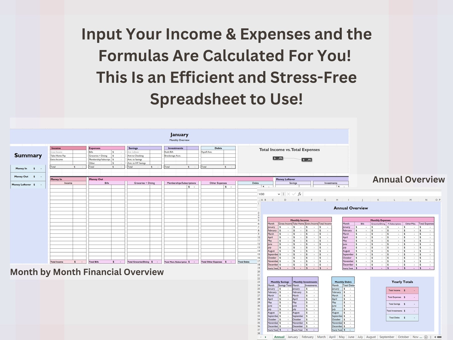 Personal Budget Spreadsheet Template | Excel | Google Sheets | Finance ...