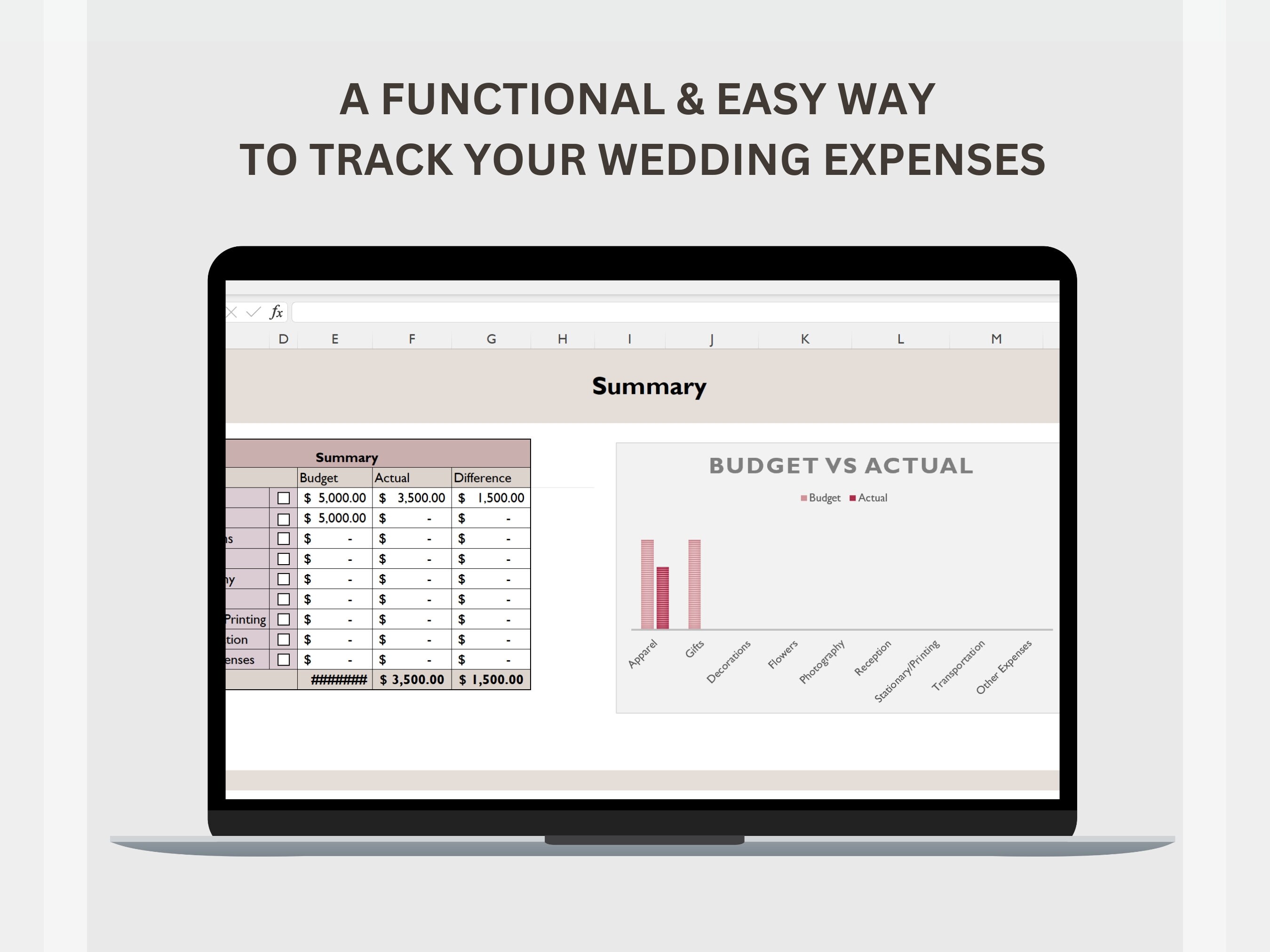 Deluxe Wedding Budget Spreadsheet | Excel | Wedding Checklist | Wedding ...