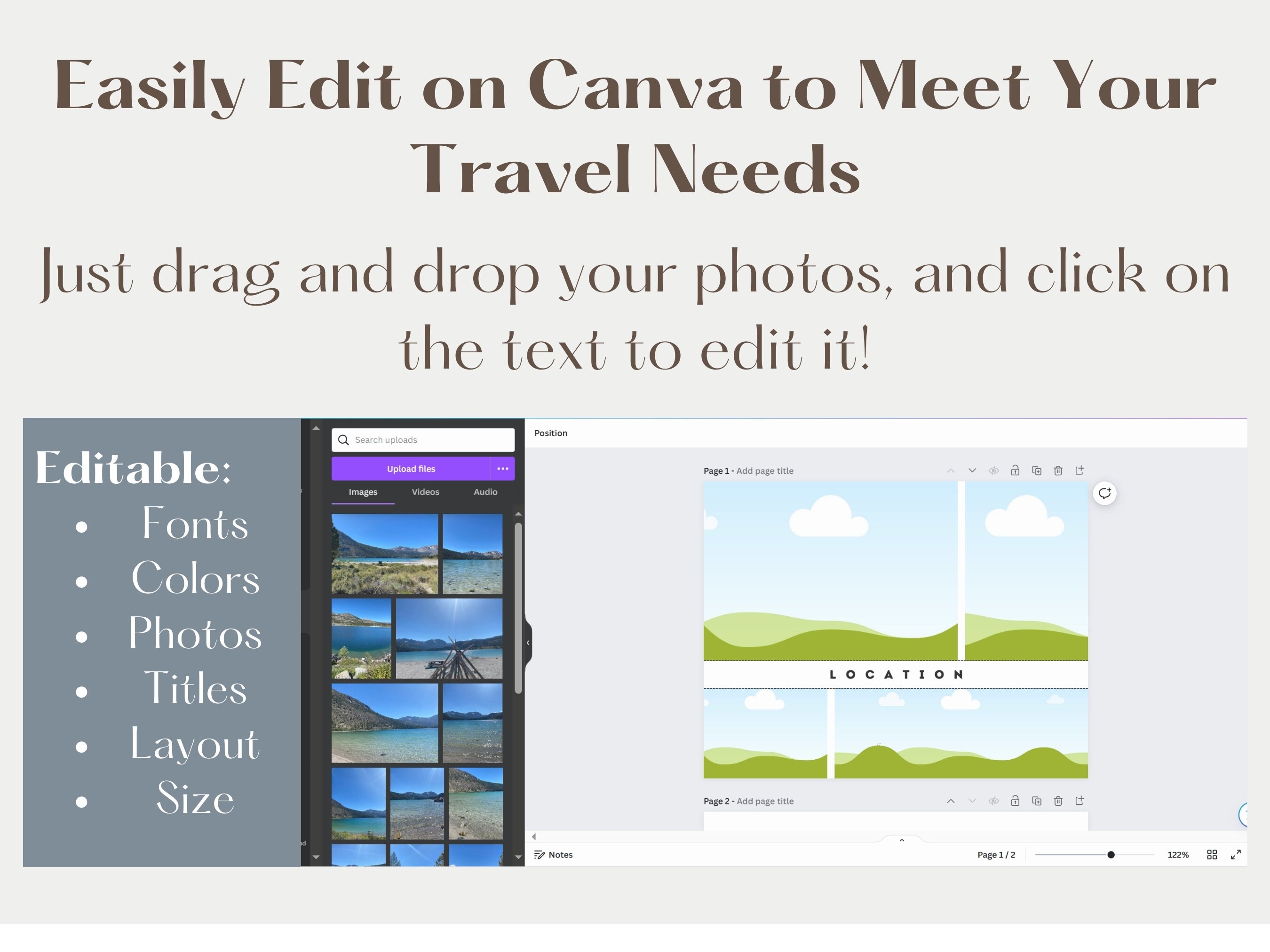 Editable Postcard Template | Traveling Postcard Template | Canva ...