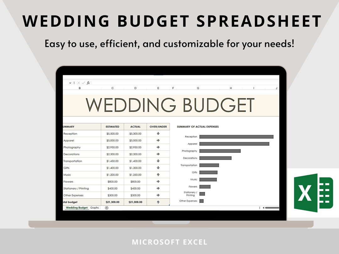 Wedding Budget Spreadsheet Planner | Wedding Checklist | Wedding Budget ...