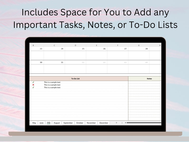 Monthly Calendar | Excel Spreadsheet | Monthly Planner | Yearly Planner ...