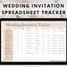 Wedding Invitation Tracker | Wedding Invite | Excel | Wedding ...