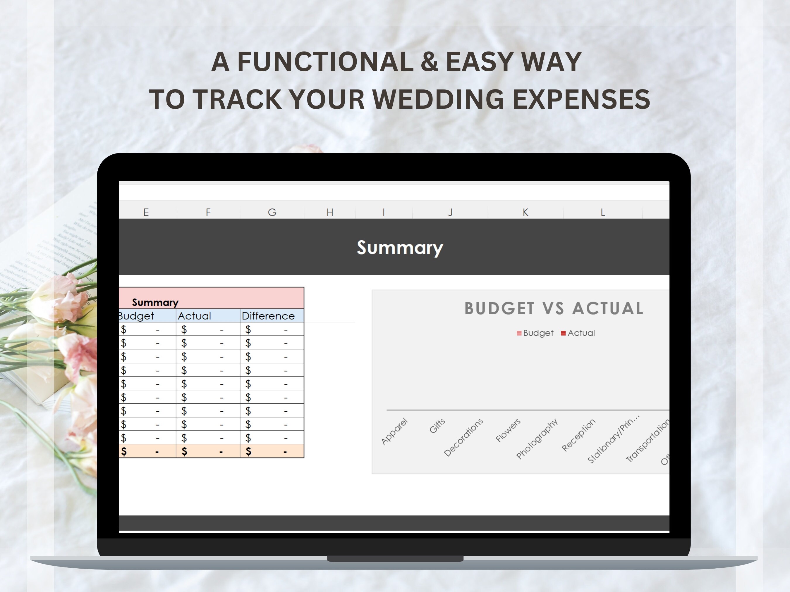 Deluxe Wedding Budget Spreadsheet | Excel Template | Wedding Template ...