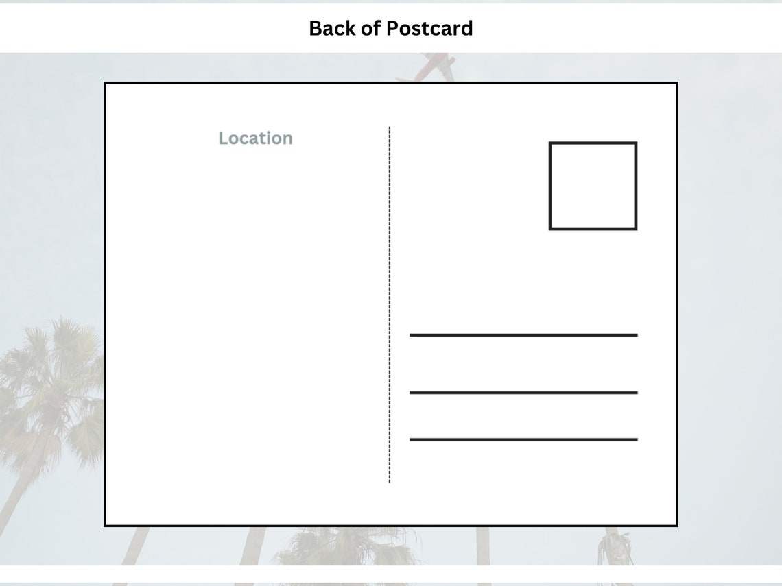 Editable Postcard Template Traveling Postcard Template Canva Template ...
