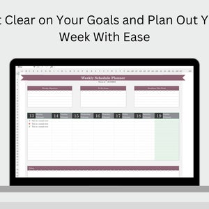 Weekly Schedule Spreadsheet | Digital Weekly Schedule Planner | Weekly ...