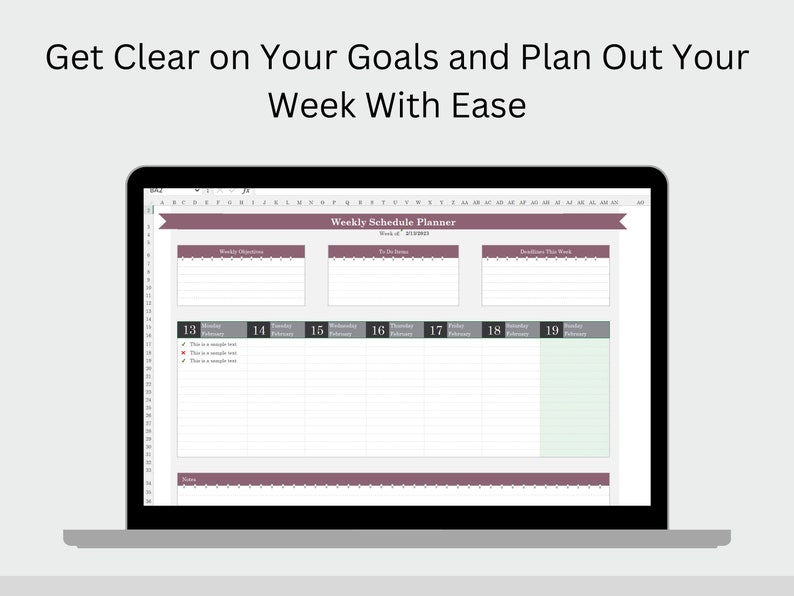 Weekly Schedule Spreadsheet | Digital Weekly Schedule Planner | Weekly ...
