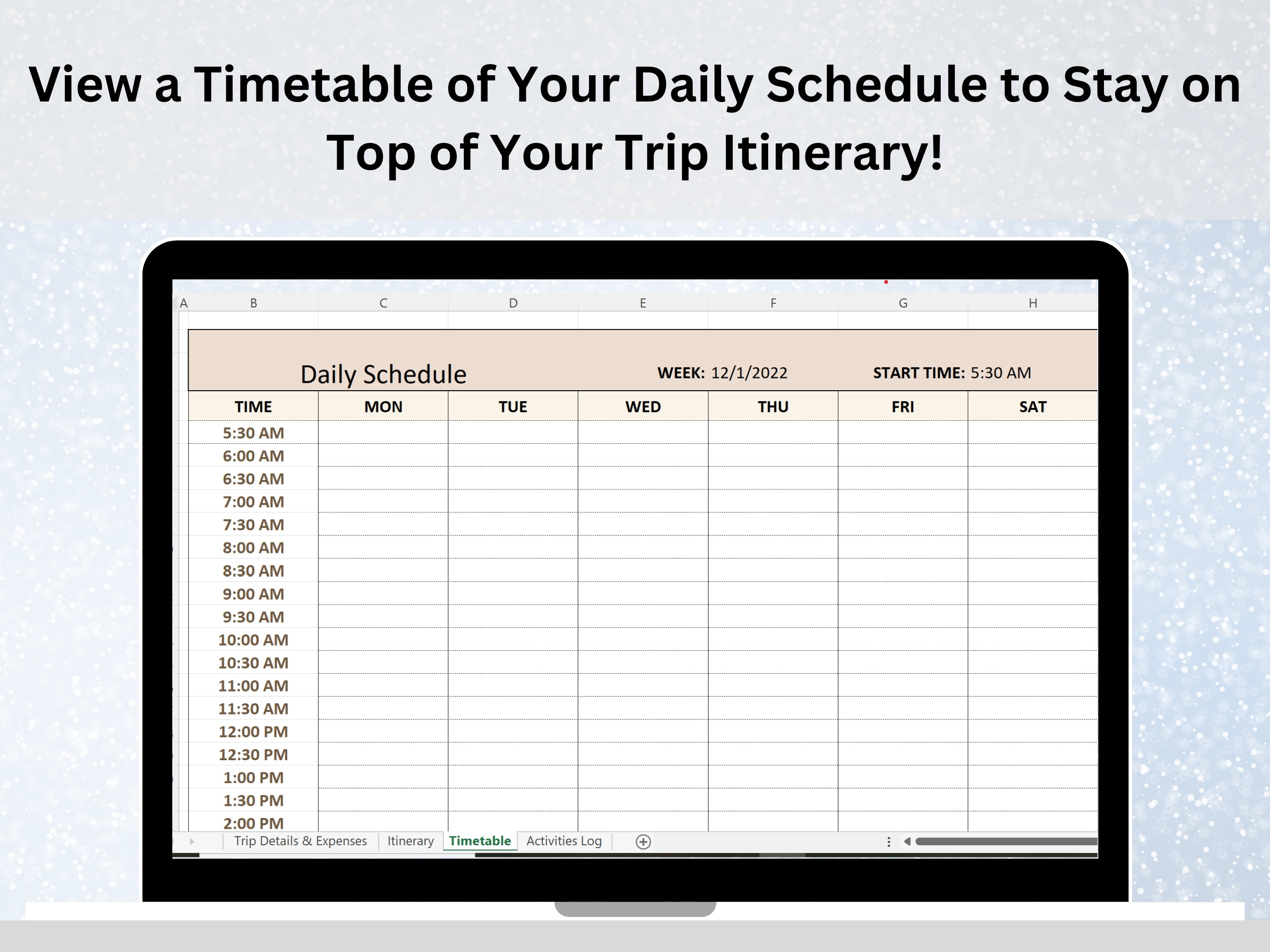 Trip Planner Spreadsheet | Excel | Google Sheets | Trip Overview ...
