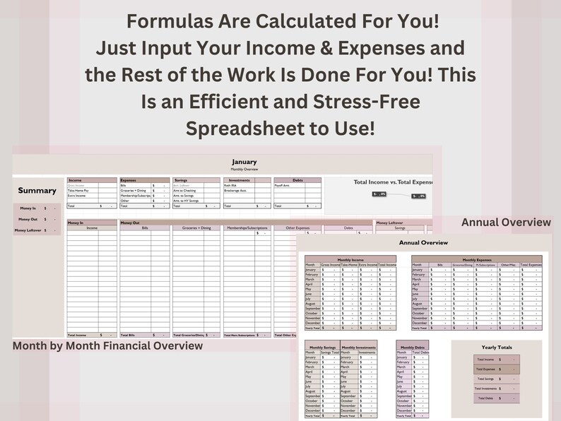 Monthly Budget Spreadsheet Tracker | Excel | Google Sheets | Finance ...
