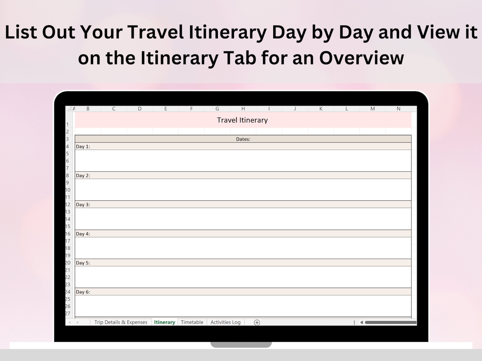 Trip Planner Spreadsheet | Excel | Google Sheets | Trip Overview ...