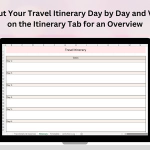 Trip Planner Spreadsheet | Excel | Google Sheets | Trip Overview ...