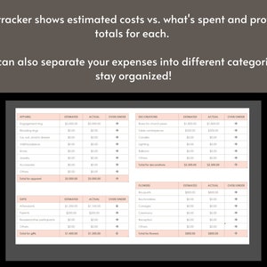 Wedding Budget Spreadsheet Planner | Excel | Google Sheets | Wedding ...