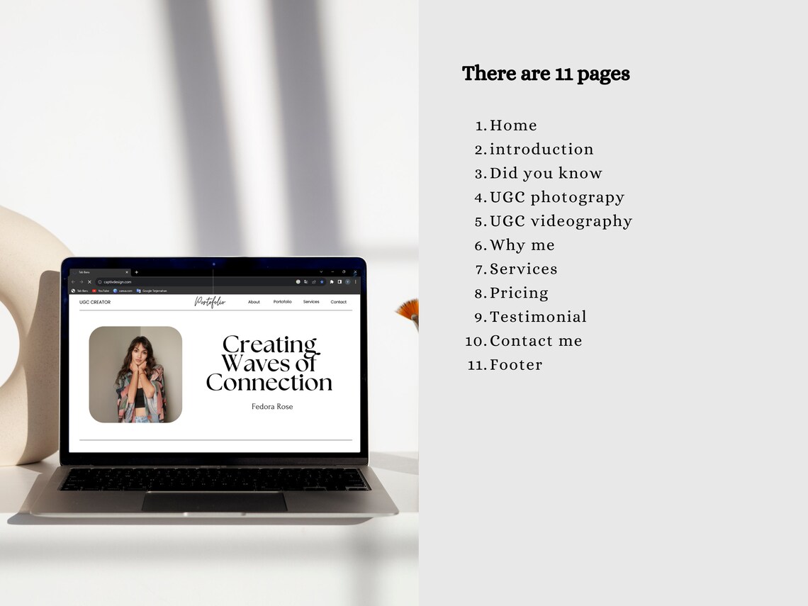UGC Portfolio Website Template Canva, Canva Website, Landing Page ...