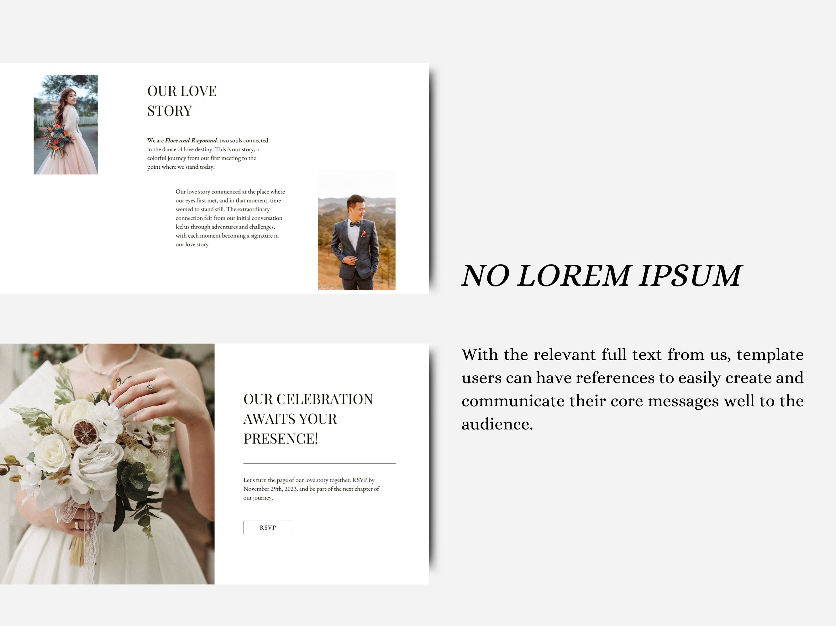 Wedding Website Canva Template, Minimalist Wedding Site, Digital ...