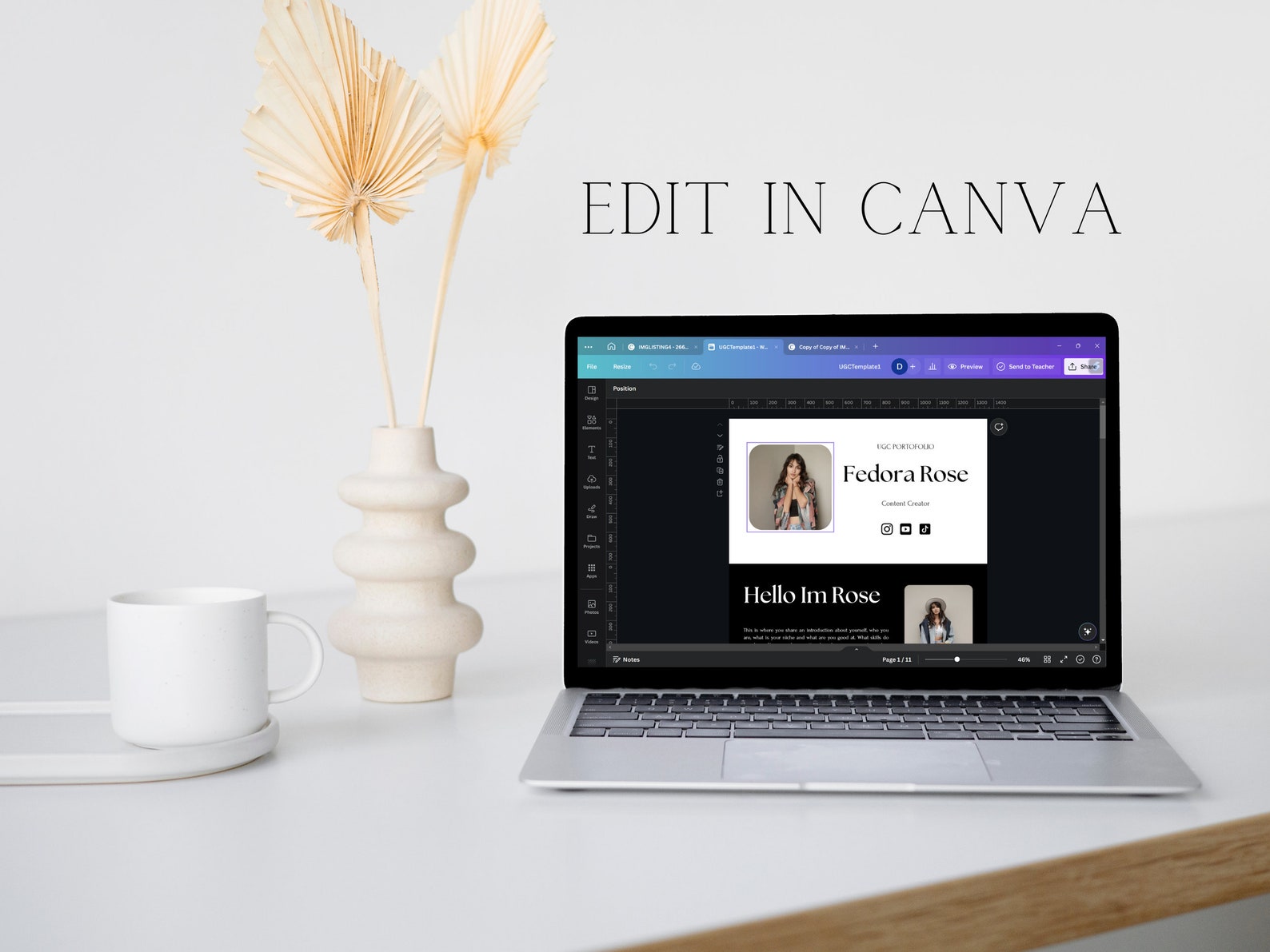 UGC Portfolio Website Template Canva, Canva Website, Landing Page ...
