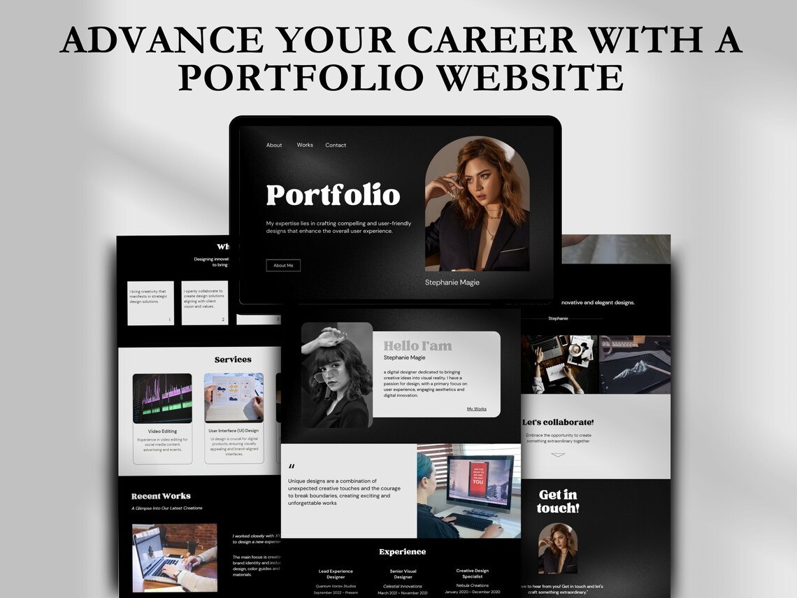 Personal Portfolio Website Template, Digital Designer Website Canva ...