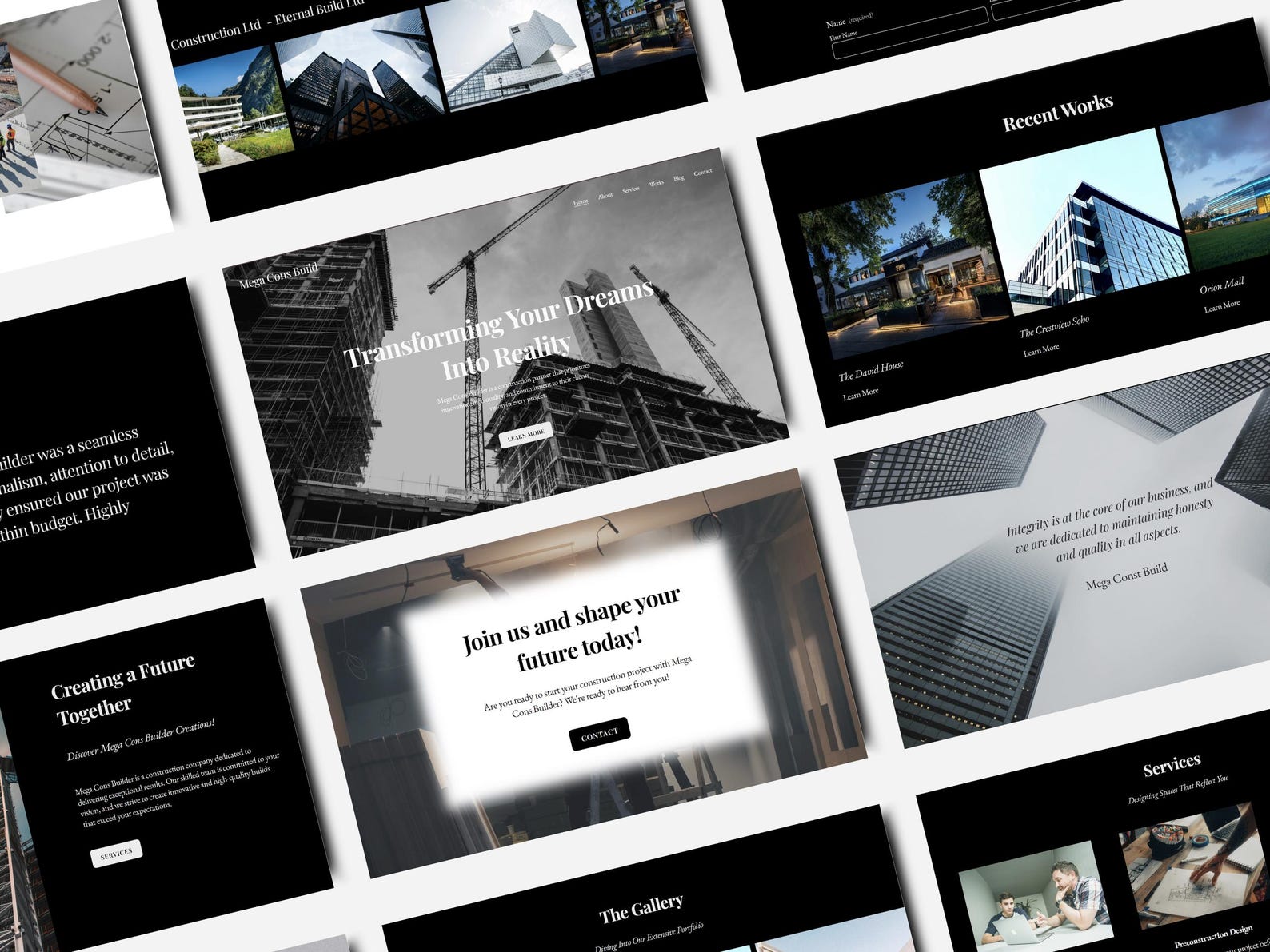 Construction Website Template Squarespace Template Contractor Website Home Builder Website ...
