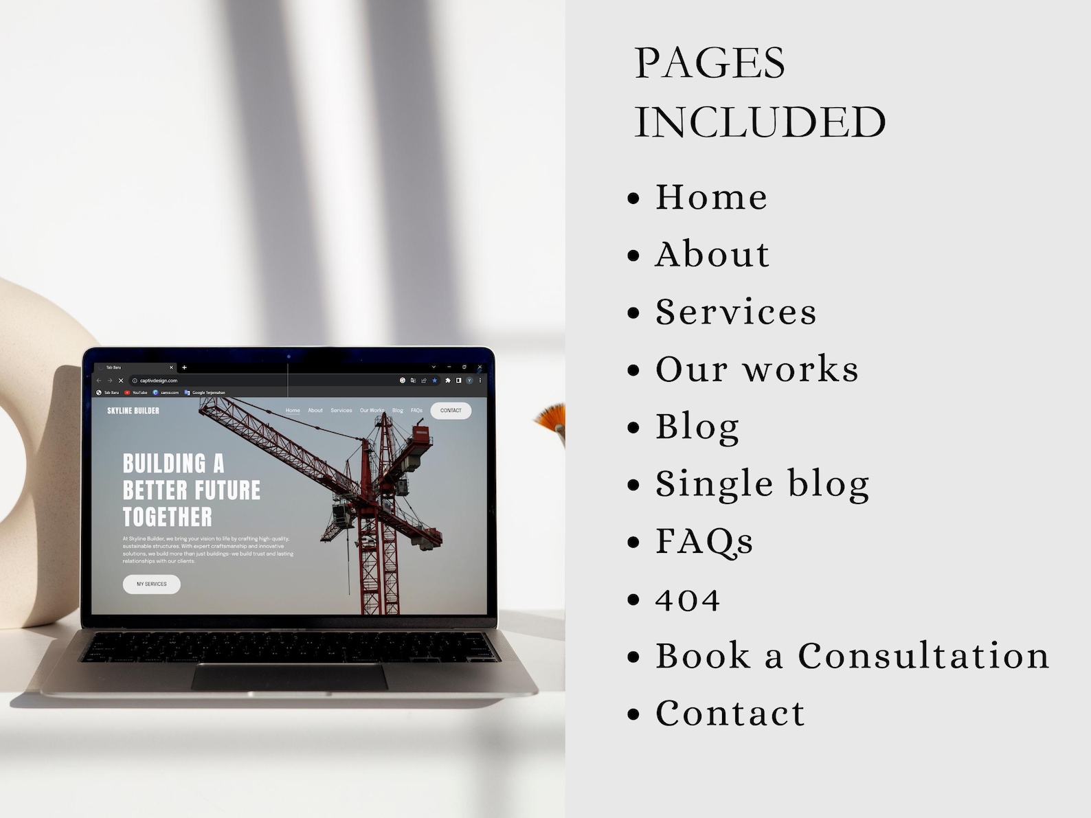 Construction Website Template Squarespace Template Contractor Website ...