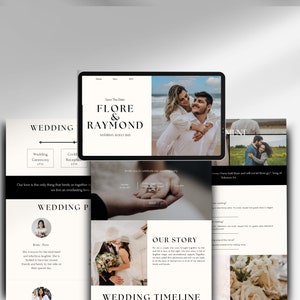 Wedding Website Canva Template, Aesthetic Design, Minimalist Wedding ...