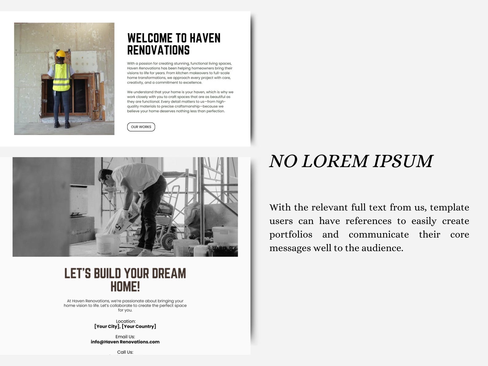 Home Renovation Canva Website Template Customizable Renovation Website ...
