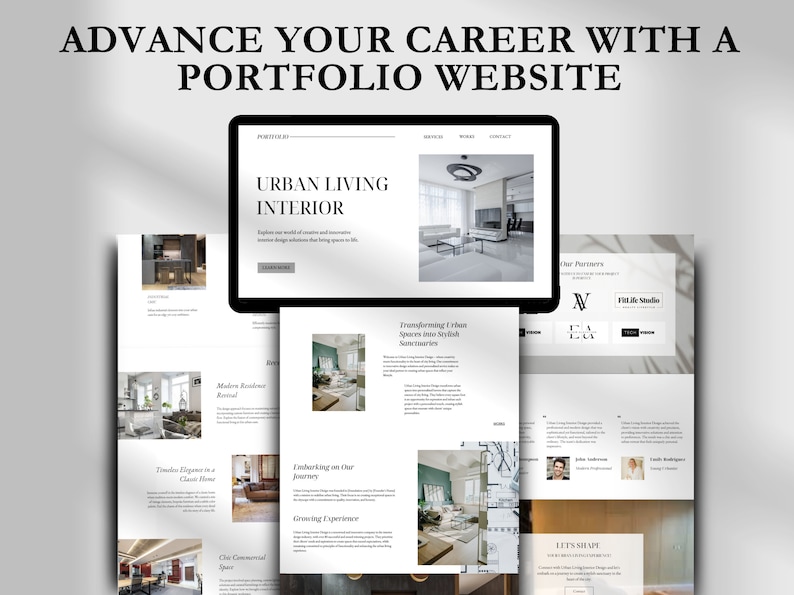 Interior Designer Portfolio Website Template, Canva Website, Perfect ...