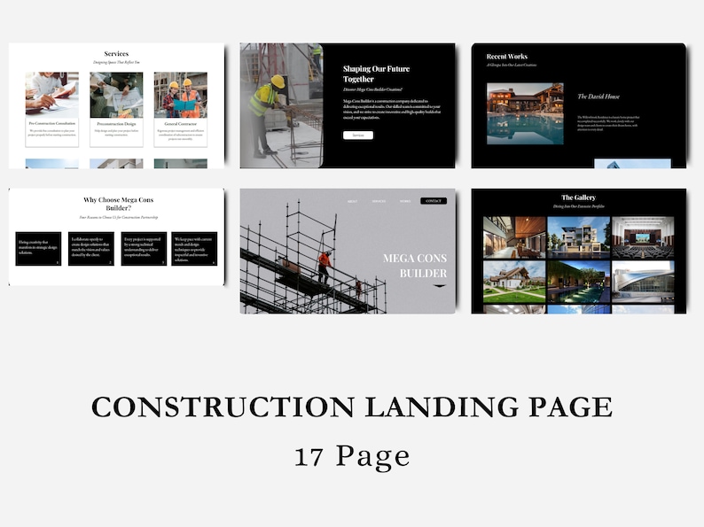 Construction Canva Website Template: Company Profile Landing Page for ...