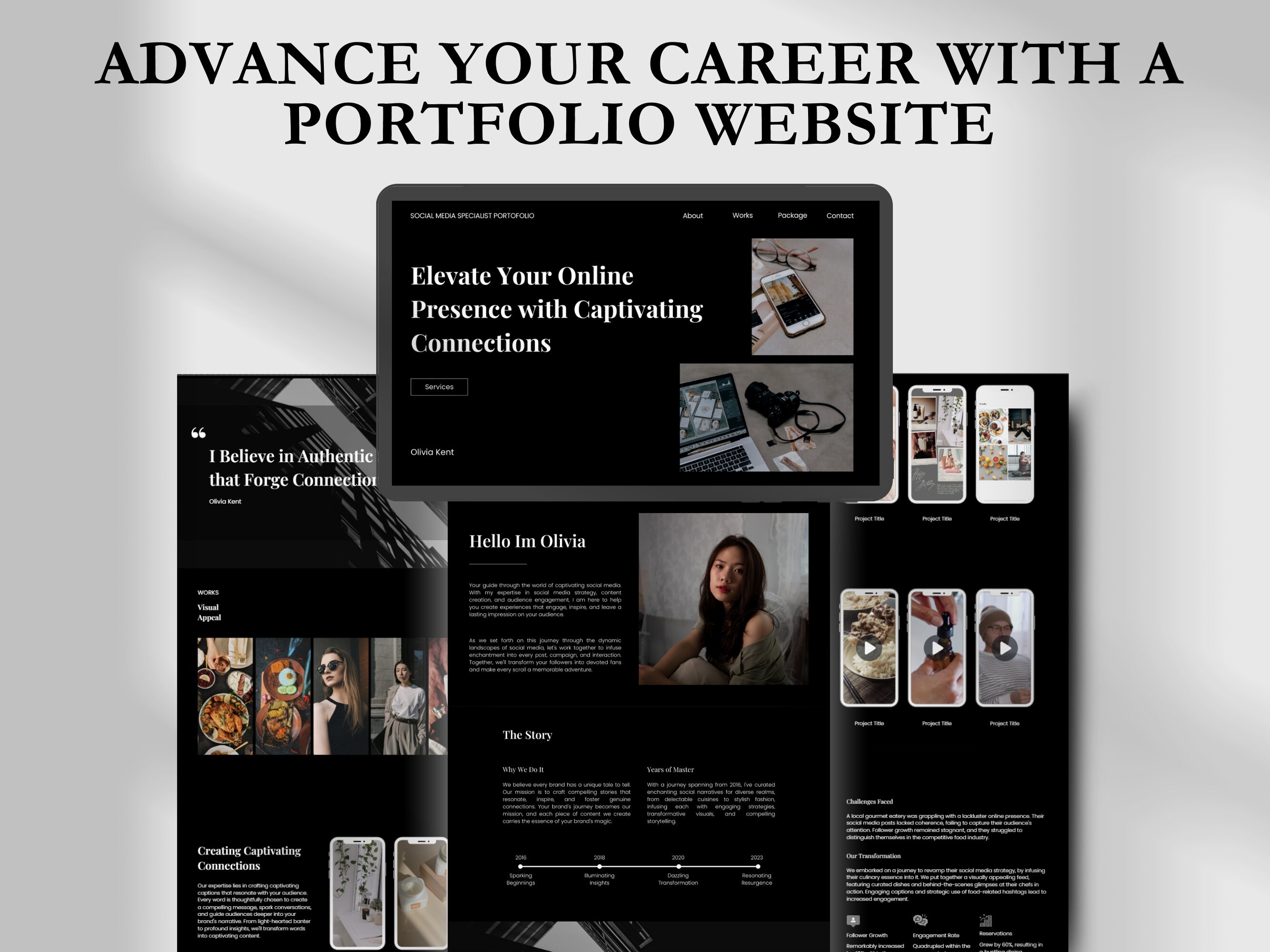 Social Media Specialist Portfolio Website Template: Canva Site - Etsy