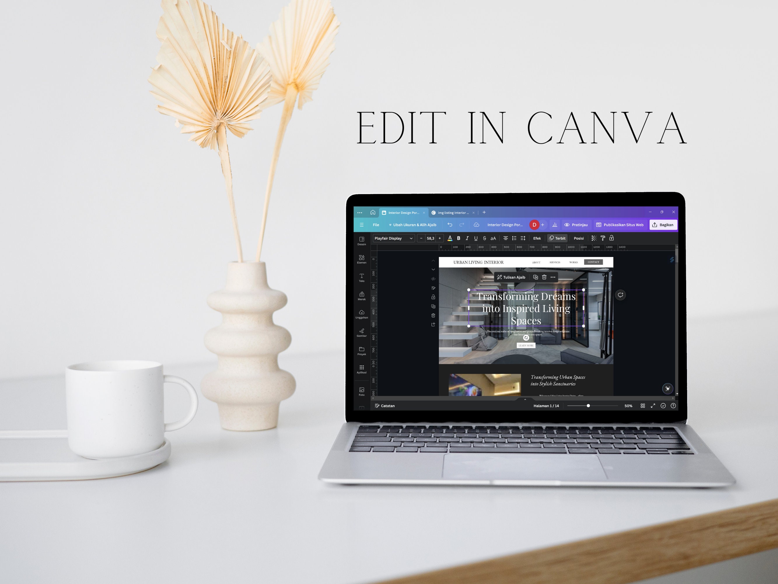 Interior Design Canva Website Template: Portfolio for Architects ...
