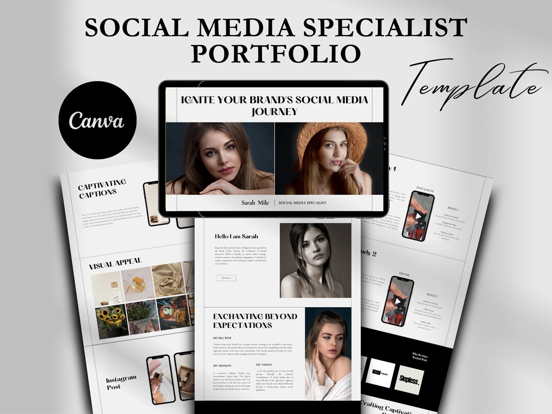 Social Media Specialist Website Canva Portfolio Website Template