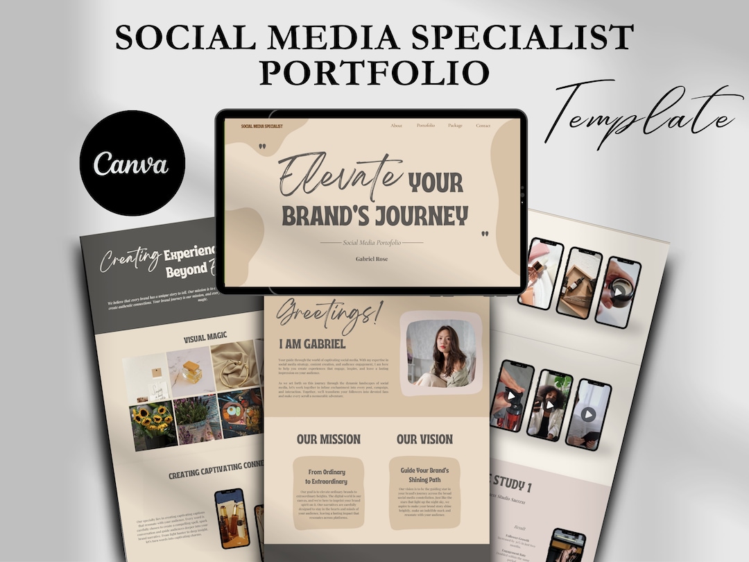 Social Media Specialist Portfolio Website Template: Canva Template ...