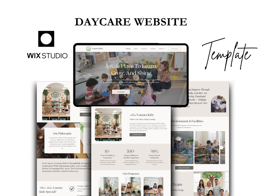 Daycare Website Template WIX Studio, Childcare, Preschool & Daycare ...