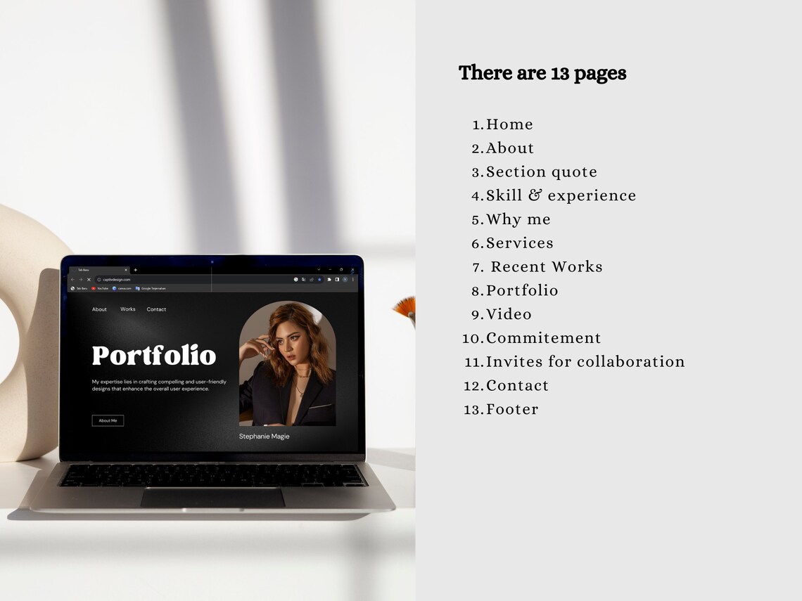 Personal Portfolio Website Template, Digital Designer Website Canva ...