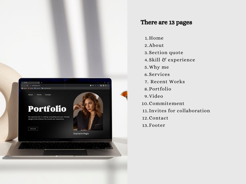 Personal Portfolio Website Template, Digital Designer Website Canva ...