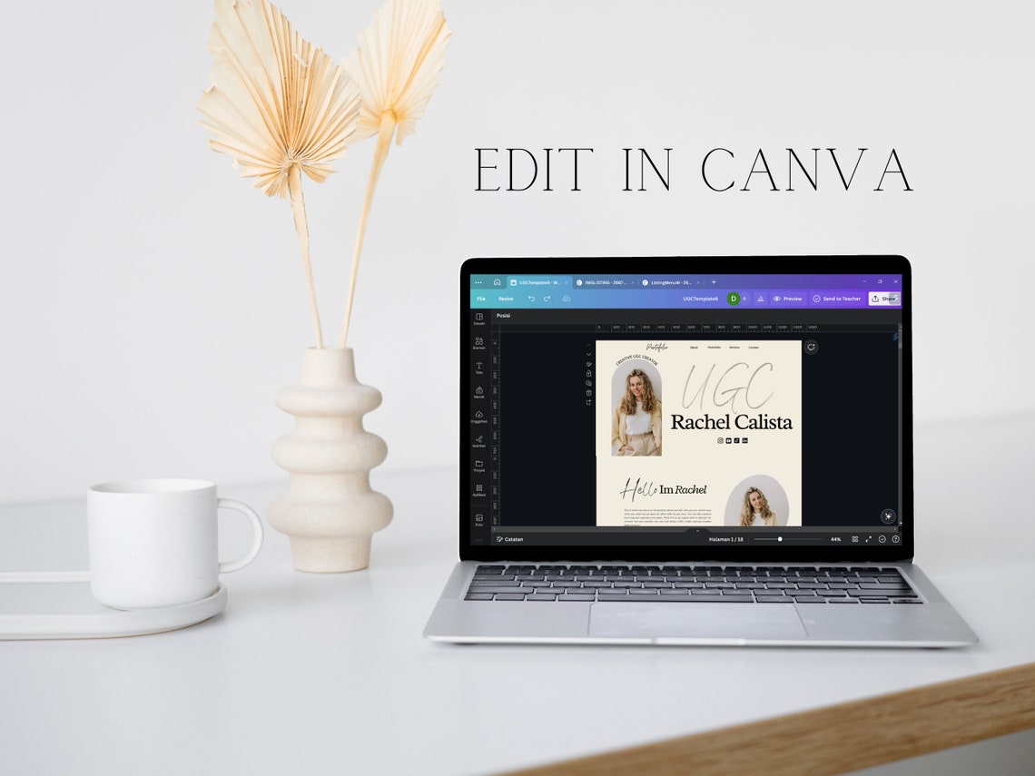 UGC Portfolio Template Canva, Canva Website Template, Landing Page ...