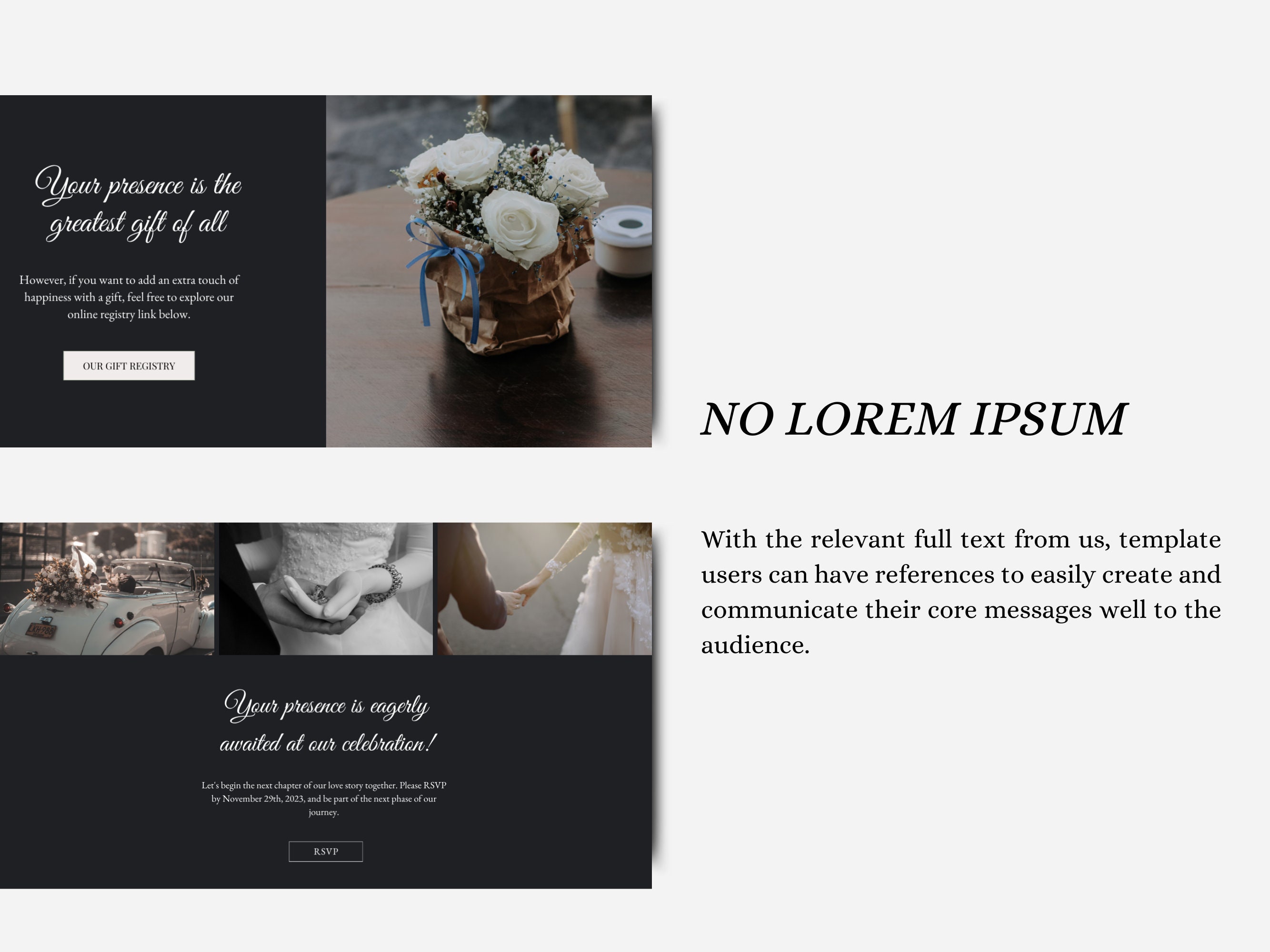 Wedding Website Template, Canva Website, Digital Invitation, Minimalist ...