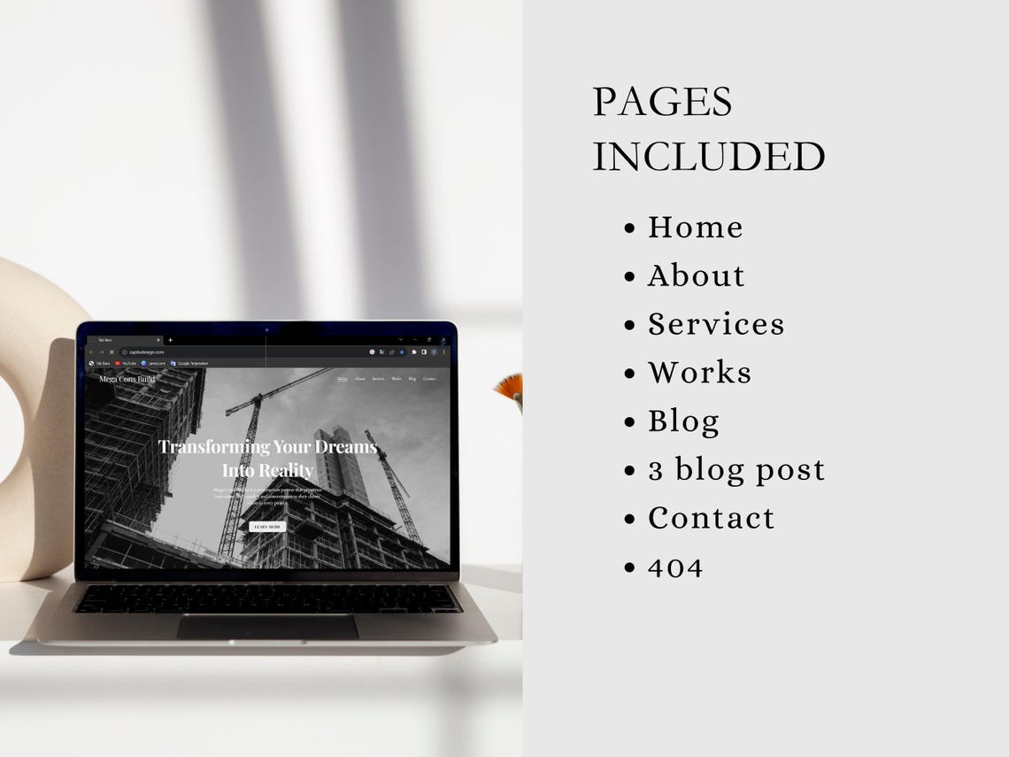 Construction Website Template Squarespace Template Contractor Website Home Builder Website ...