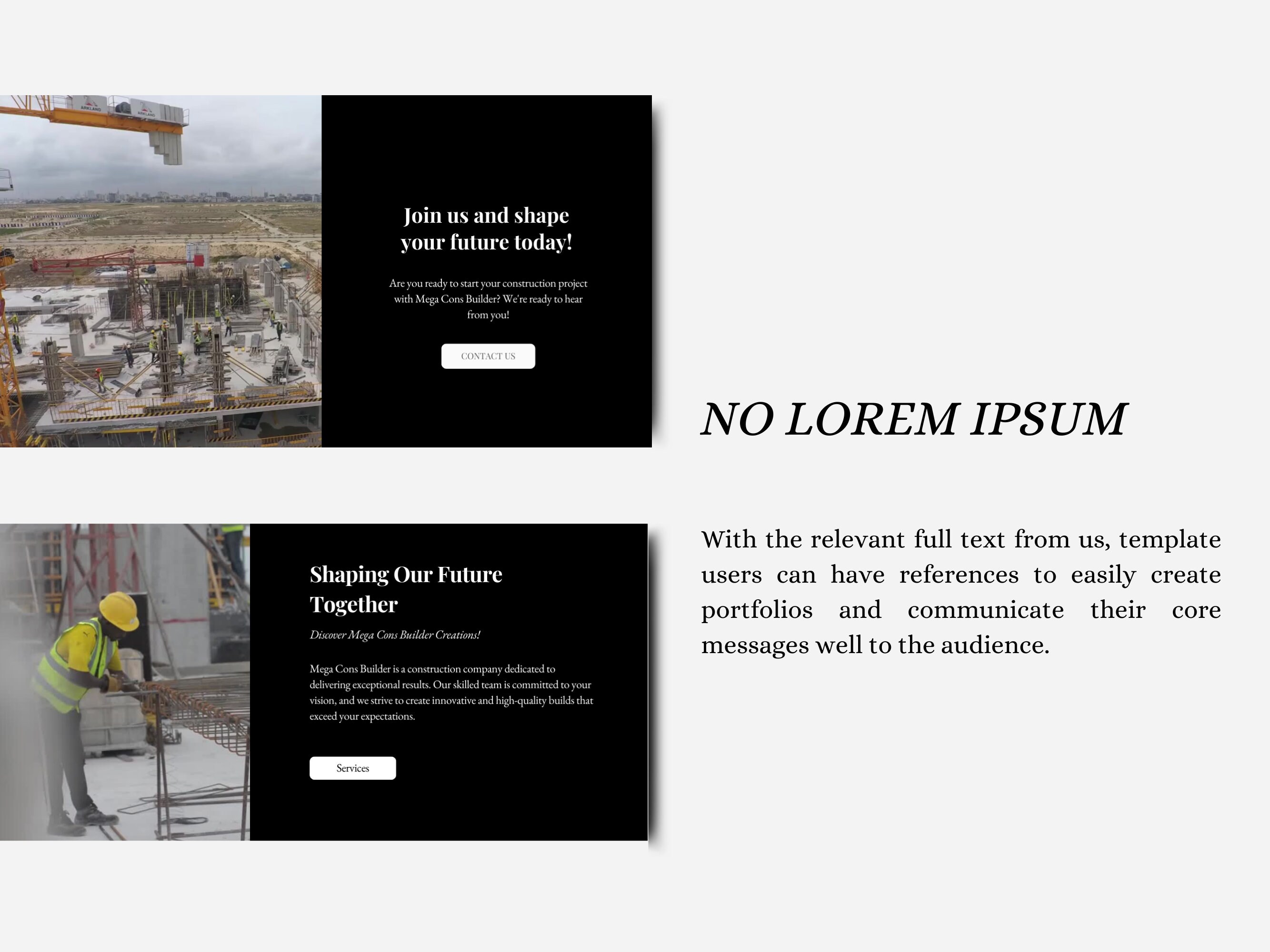 Construction Canva Website Template: Company Profile Landing Page for ...