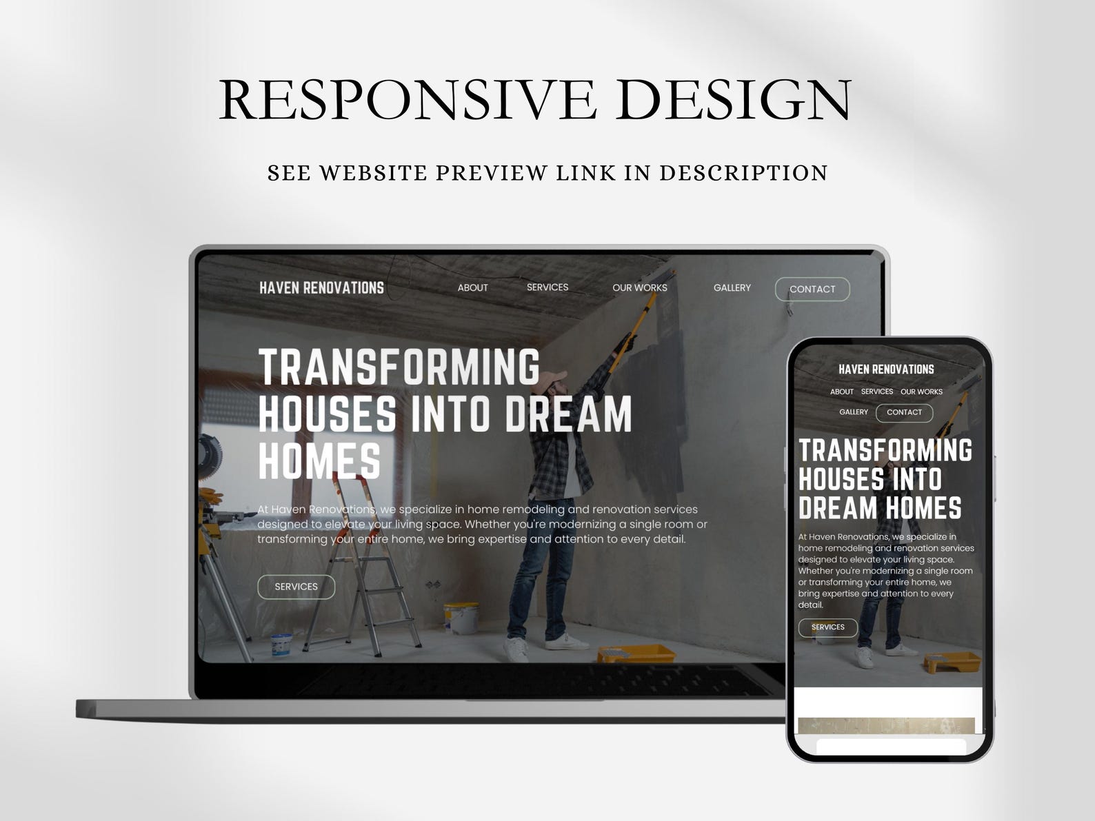 Home Renovation Canva Website Template Customizable Renovation Website ...