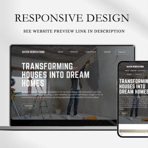 Home Renovation Website Template: Canva Template for Contractors and ...