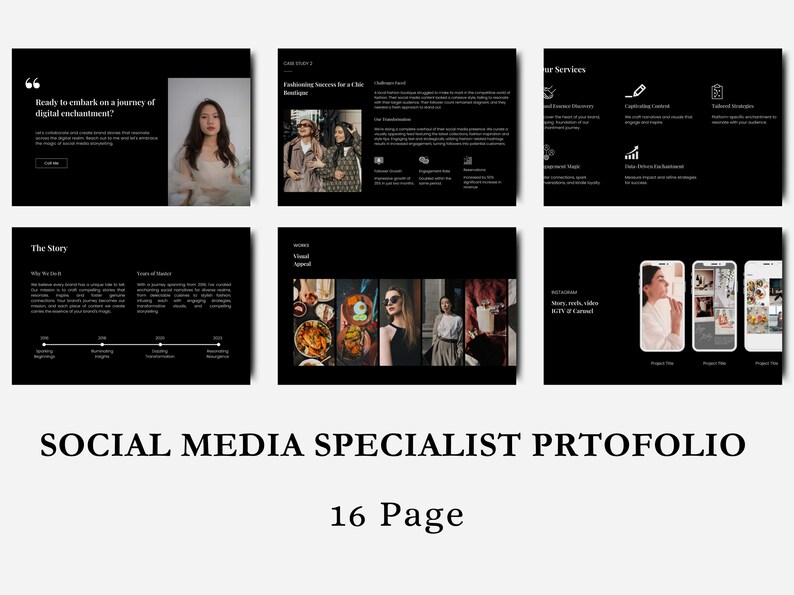 Social Media Specialist Portfolio Website Template: Canva Site - Etsy