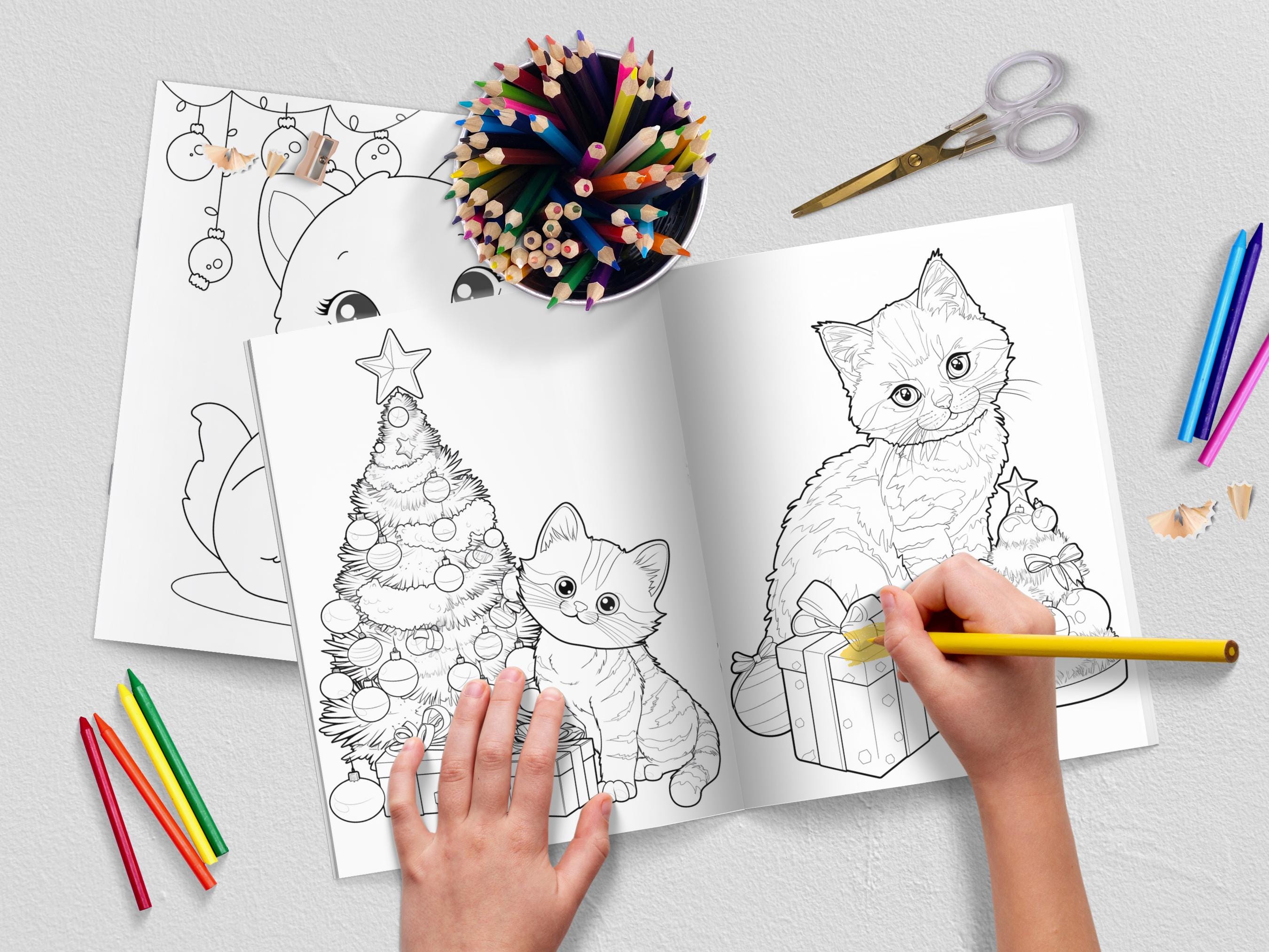 Cat Coloring Book, Cat Coloring Pages, Christmas Cats, Christmas ...