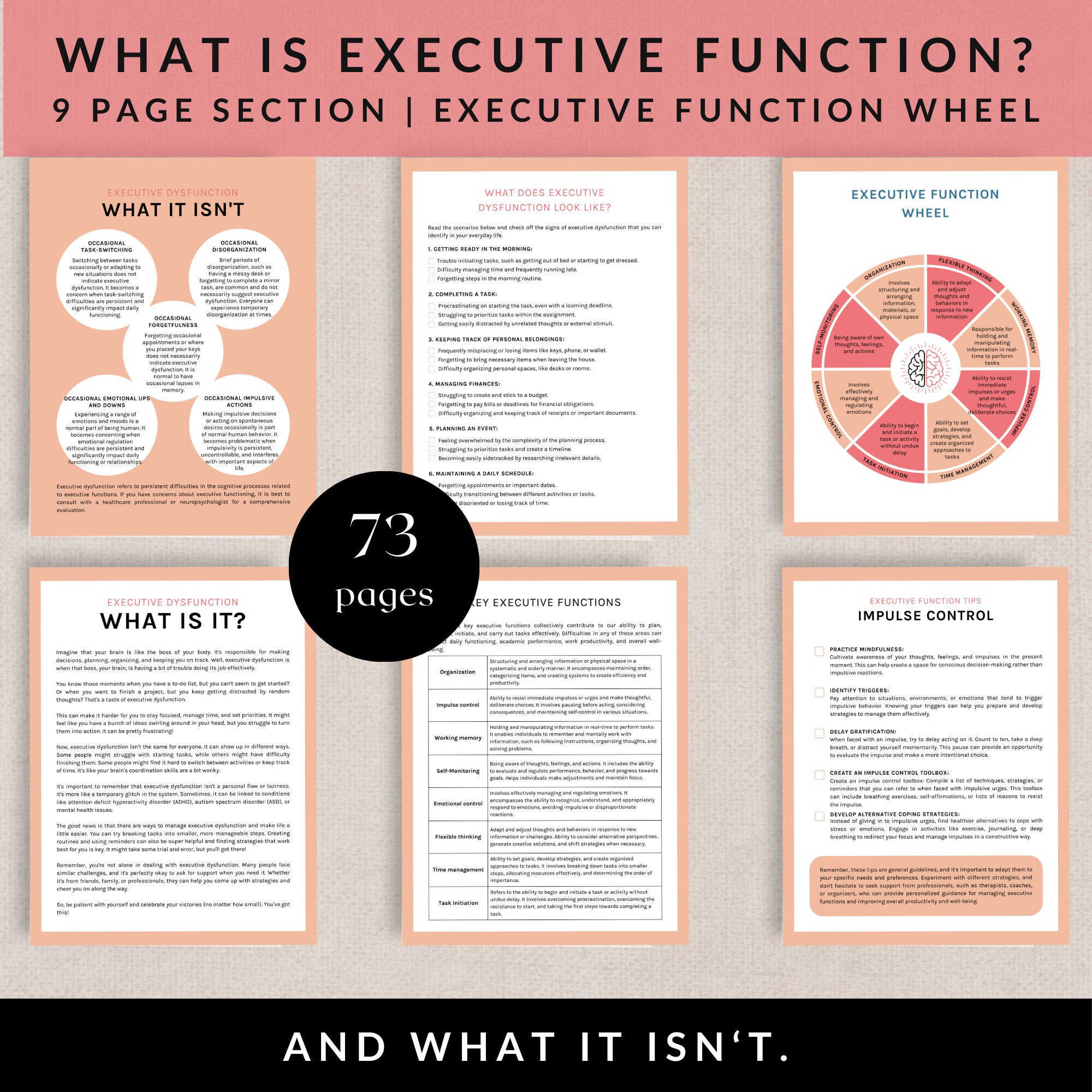 Fillable Executive Functions Workbook, Adhd Workbook, Executive ...