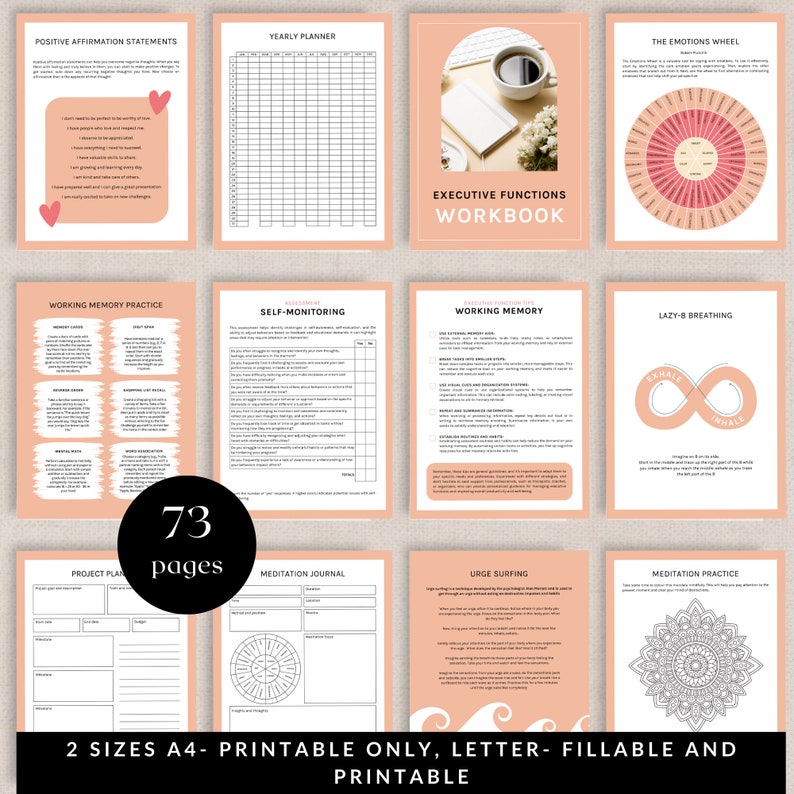 Fillable Executive Functions Workbook, Adhd Workbook, Executive ...