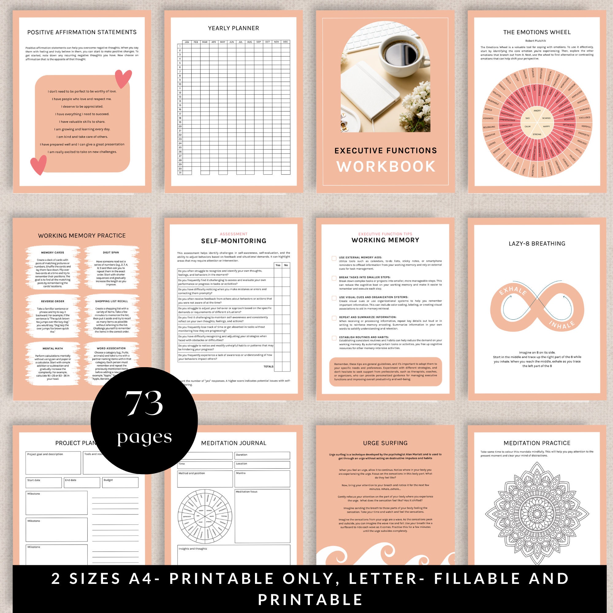 Fillable Executive Functions Workbook Adhd Workbook Executive 7460
