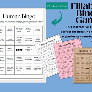Human Bingo Game, Fillable Editable, Instant Download, Digital ...
